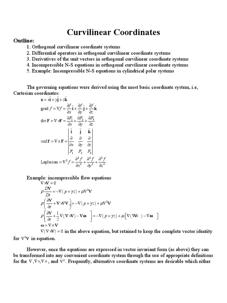 Curvilinear Coordinates | Coordinate System | Trigonometric Functions