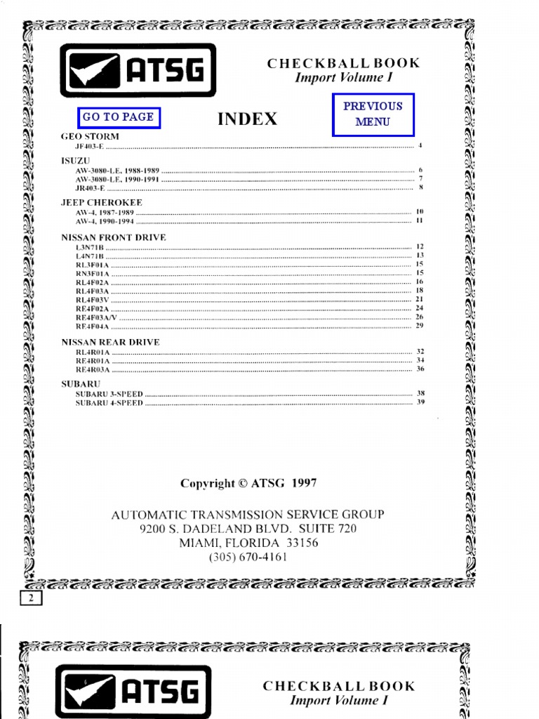 Valve Body Checkball and Orifice Locations for the Nissan 4N71B ...