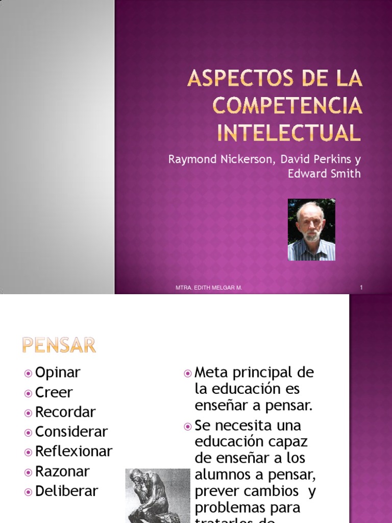 Enseñar A Pensar: Aspectos de La Competencia Intelectual | PDF ...