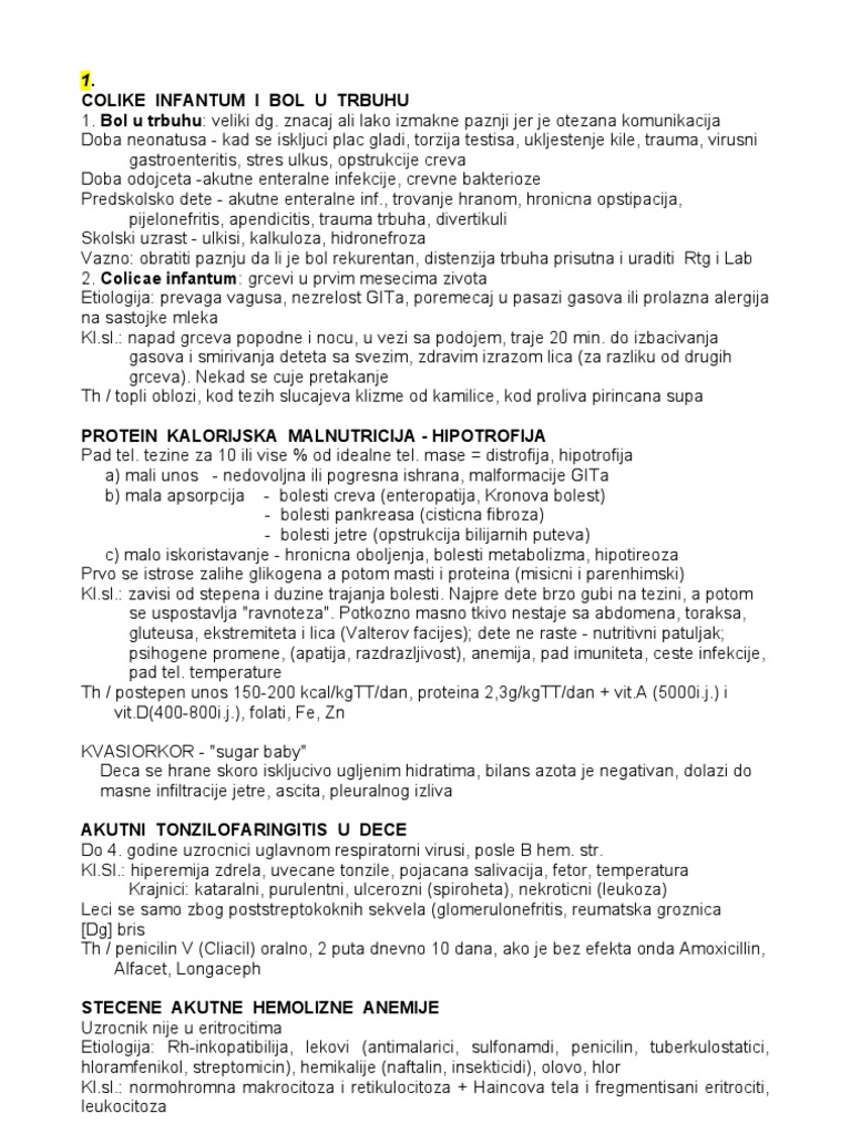 Pedijatrija - Skripta | PDF