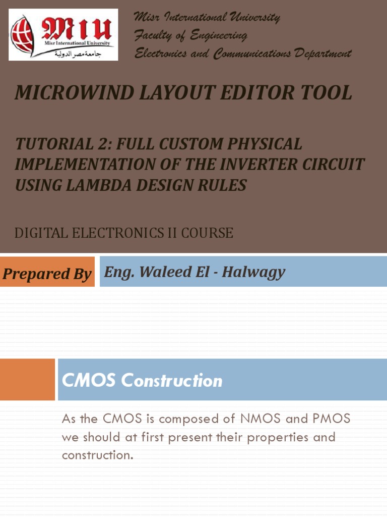Microwind Tutorial | PDF | Cmos | Mosfet