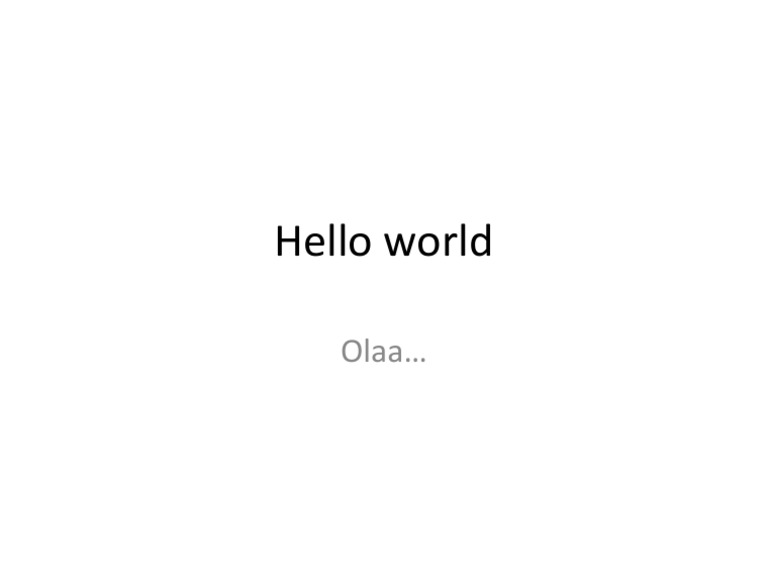 Hello World | PDF