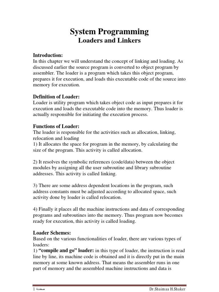 Loader and Linker Lec5 6 7 8 9 | PDF | Operating System | Computer Cluster