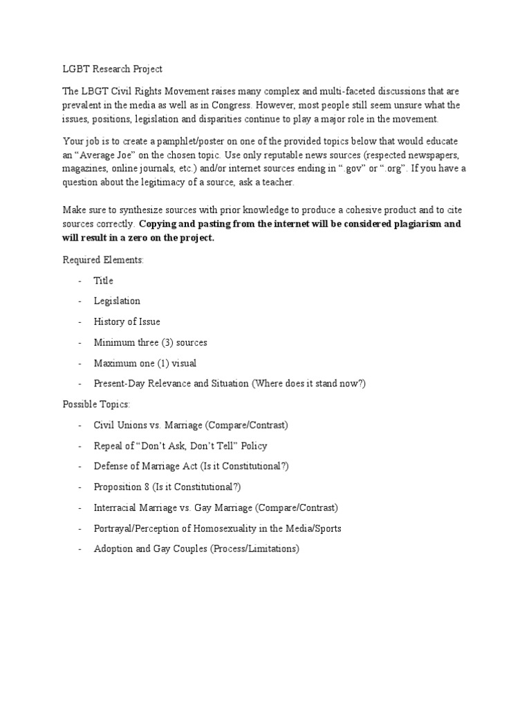 LGBT Research Project | Don't Ask | Homosexuality