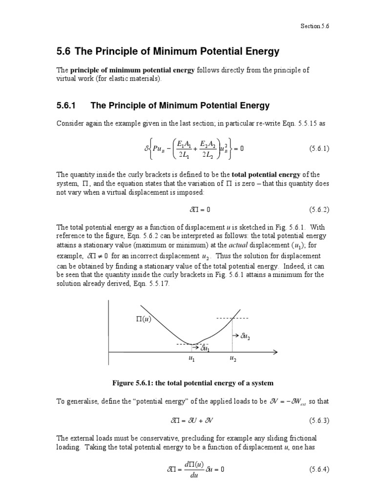 Principle of Minimum Potential Energy | PDF | Finite Element Method | Potential Energy