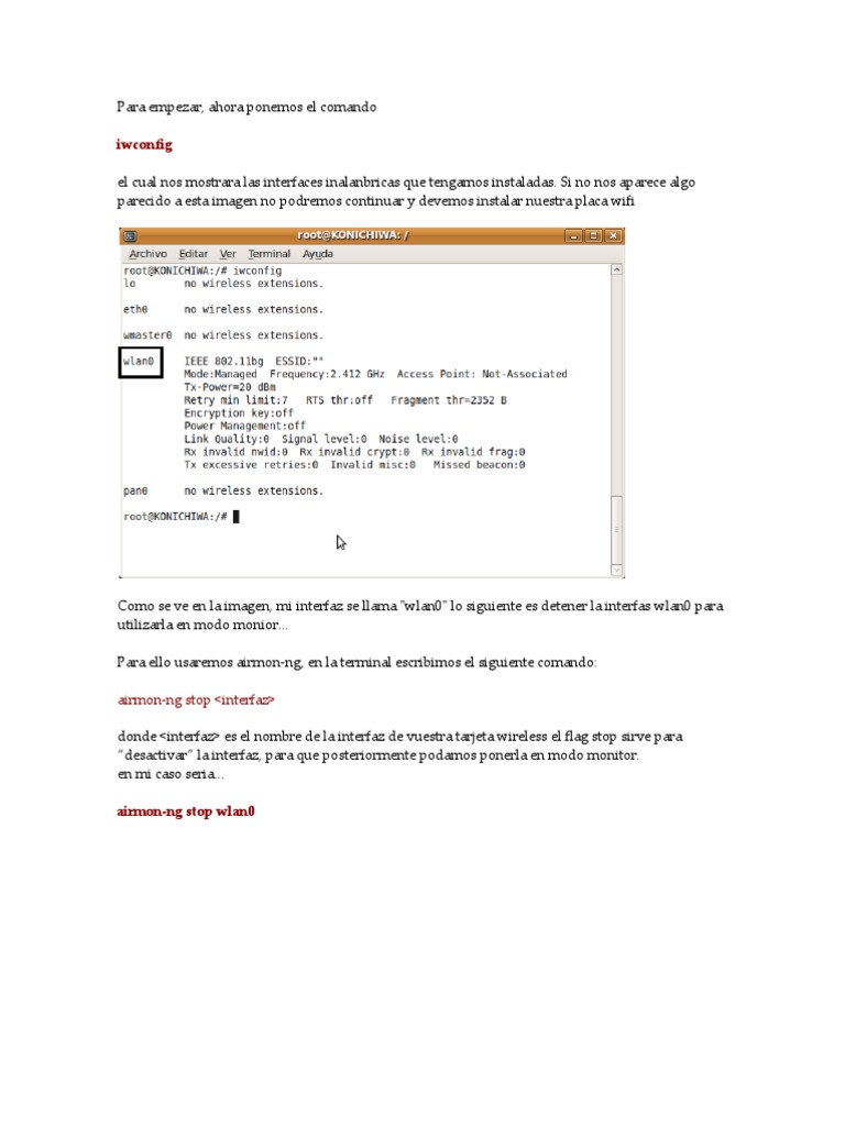 Tutorial Aircrack NG | PDF | Punto de acceso inalámbrico | Interfaz de ...