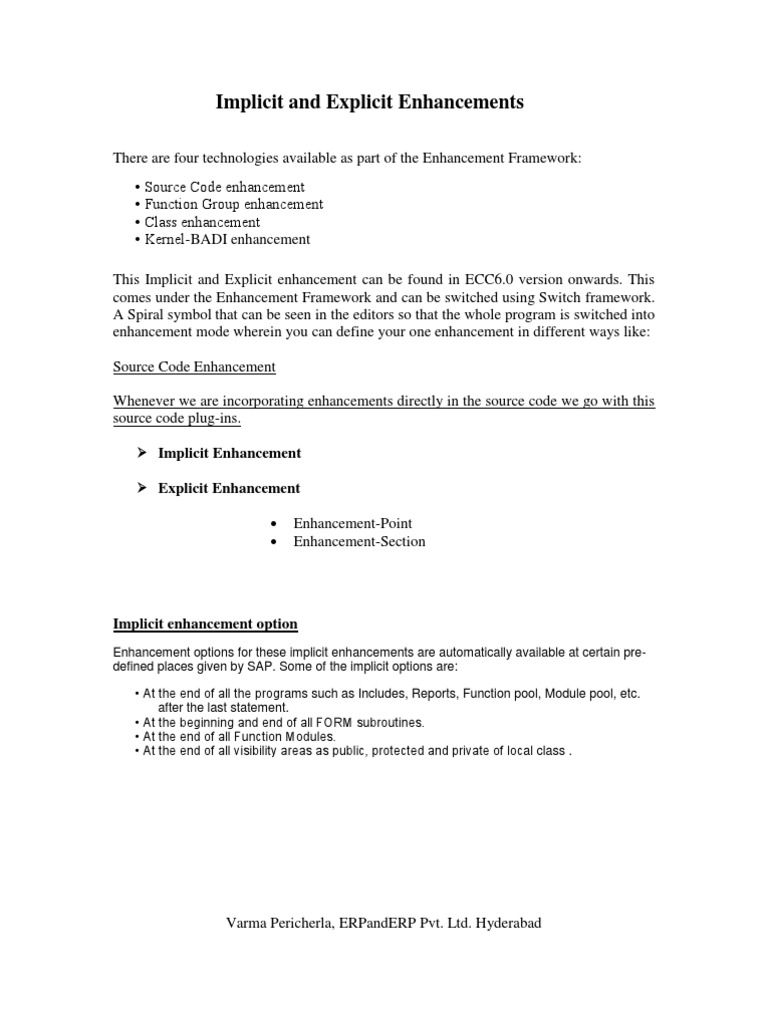 Implicit and Explicit Enhancements | PDF | Subroutine | Programming Paradigms