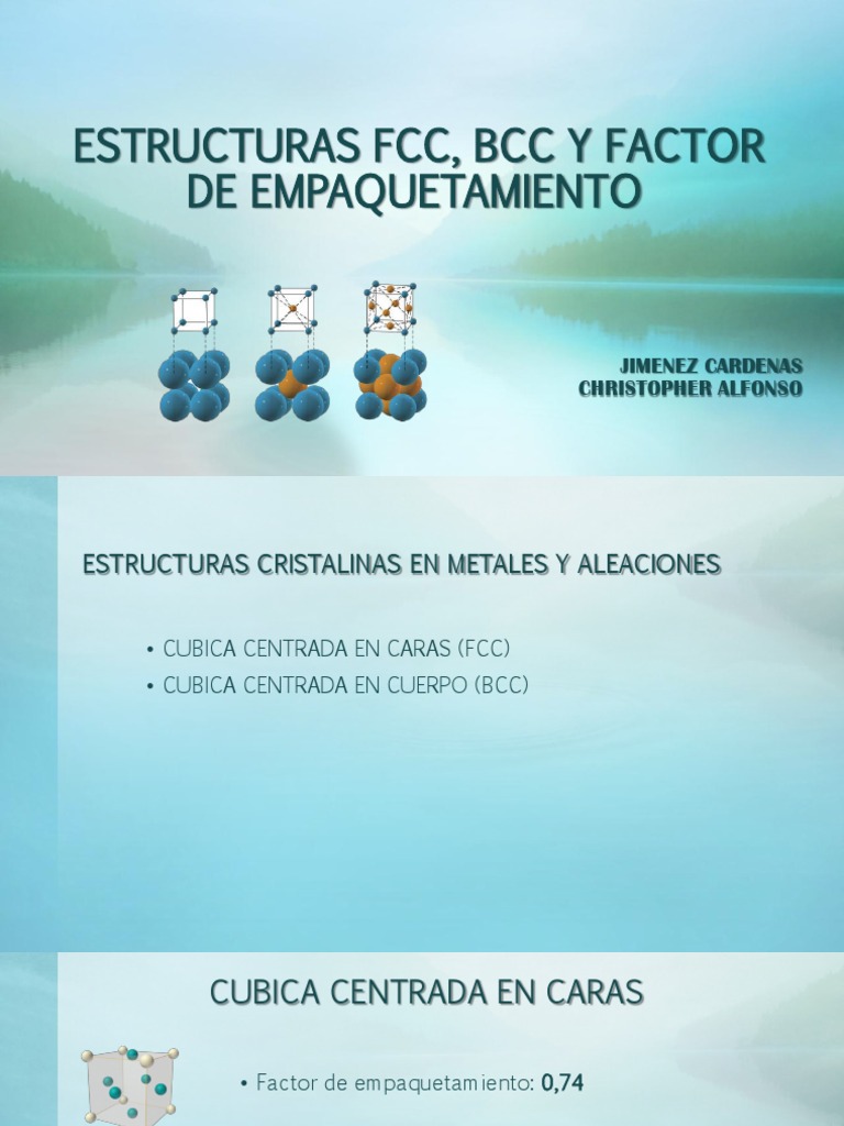 Estructuras FCC, BCC y Factor de Empaquetamiento | PDF | Tecnología