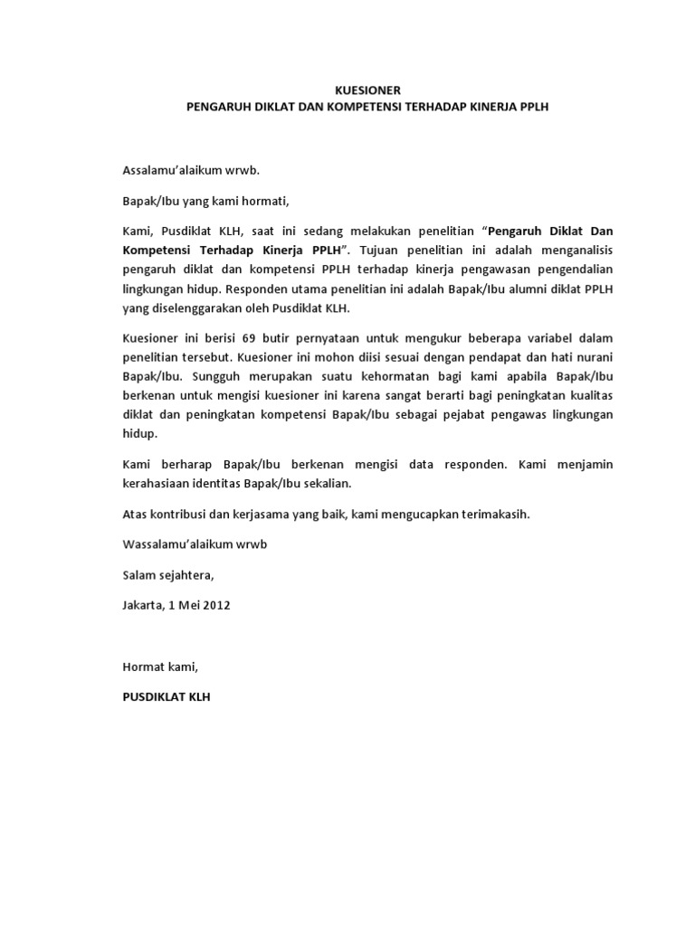 Kuesioner PPLH | PDF