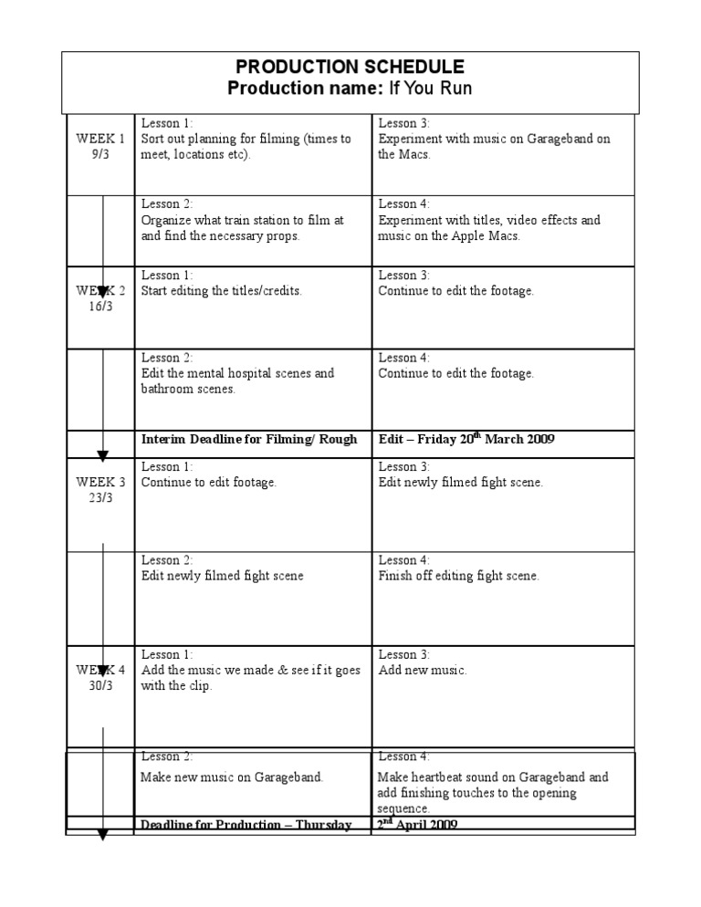 Production Schedule | PDF