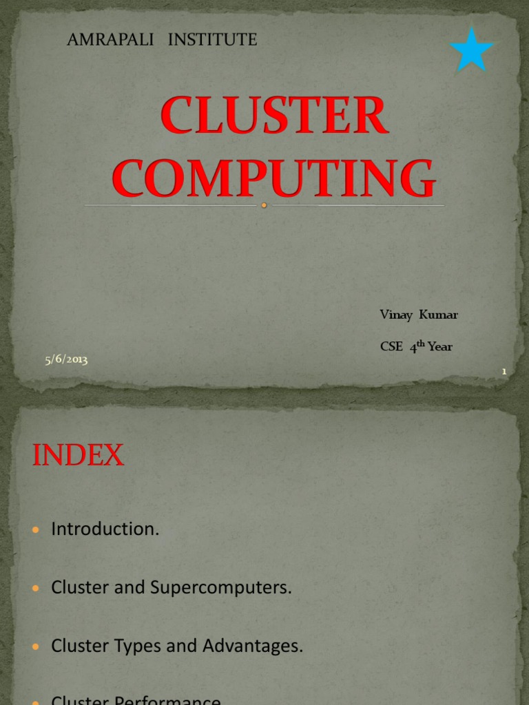 Cluster Computing | PDF | Computer Cluster | Supercomputer