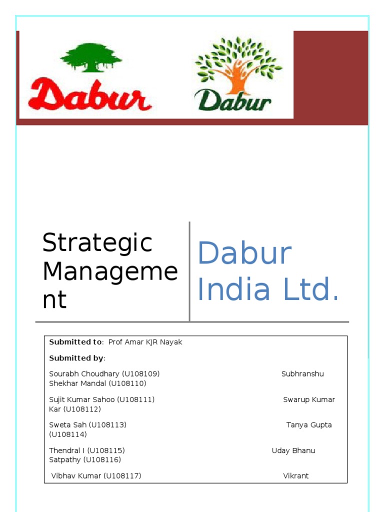 Strategic Management Project For Dabur India Limited | PDF | Retail ...