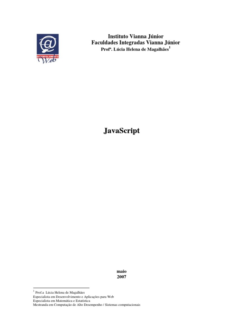 To para WEB - Apostila de Javascript | PDF | Script Java | Html
