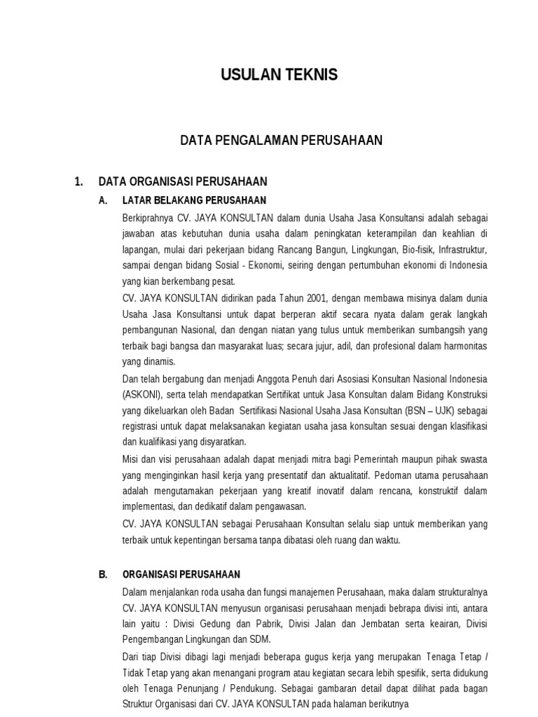 Ustek CV. Jaya Konsultan | PDF | Seni