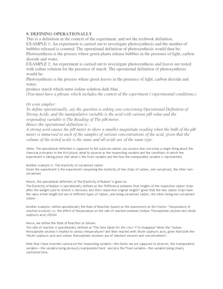 How Answe Operational Definition | PDF | Experiment | Ph