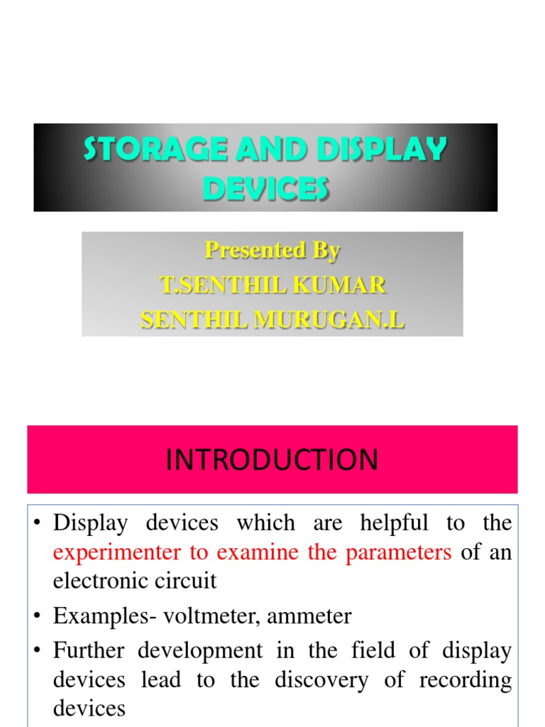 Overview of Storage and Display Devices | PDF | Liquid Crystal ...