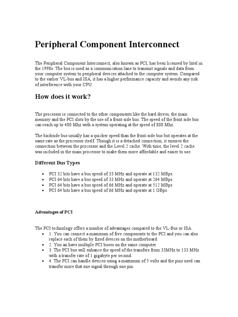 Peripheral Component Interconnect | PDF | Electronic Engineering | Areas Of Computer Science