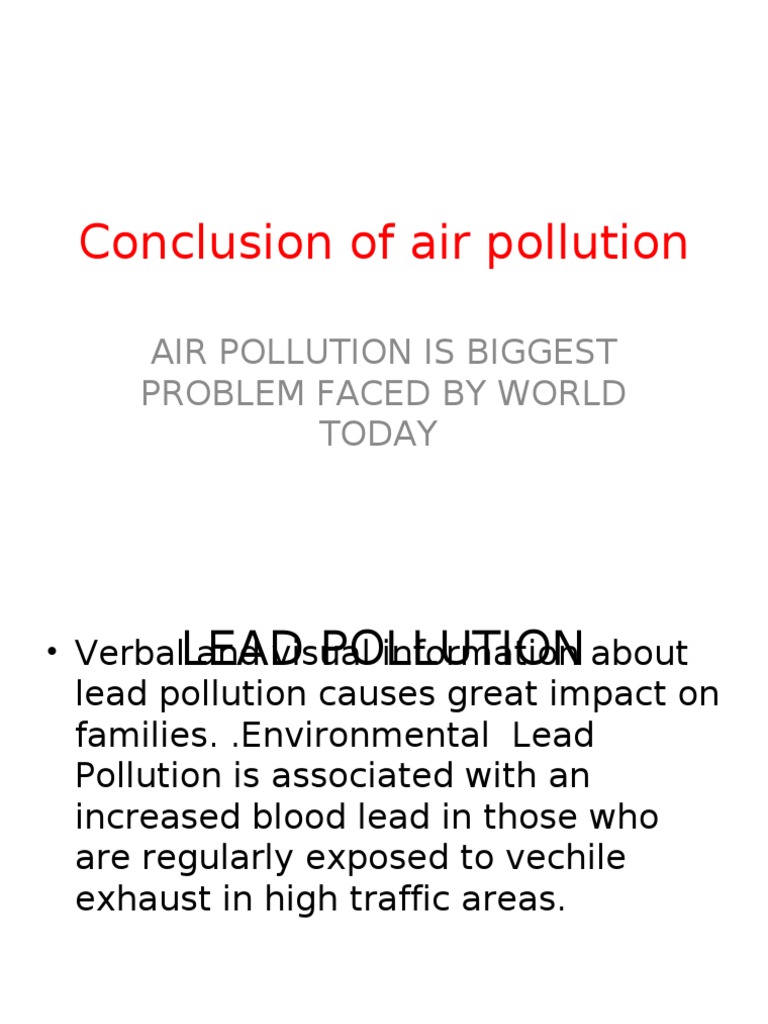 Conclusion of Air Pollution | PDF | Air Pollution | Determinants Of Health