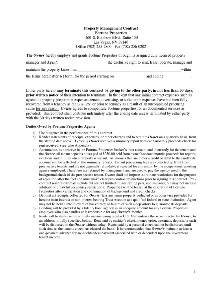 PMS Agreement Sample | Lease | Leasehold Estate | Free 30-day Trial ...