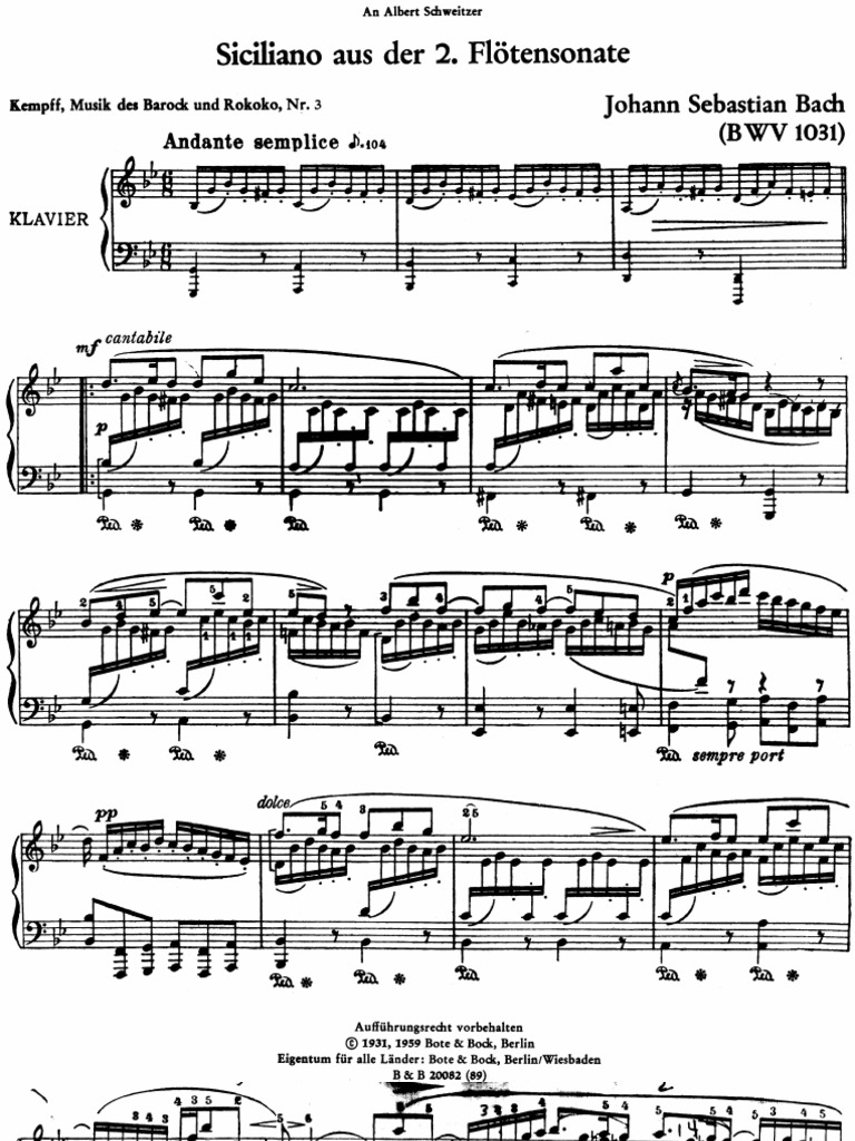 Bach Kempff Siciliano | PDF