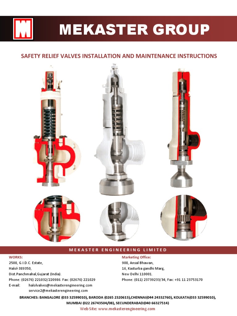 Mekaster Safety Valve Installation, Operation and Maintainance Manual ...