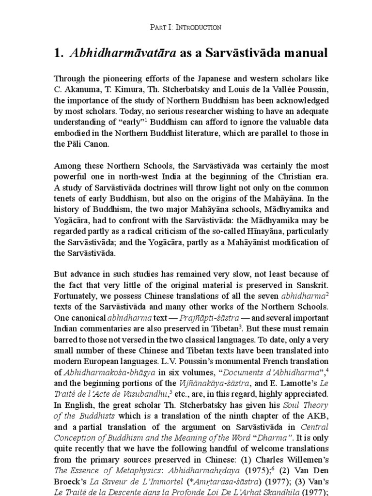 Overview of Sarvāstivāda Abhidharma | PDF | Mahayana | Indian Religions