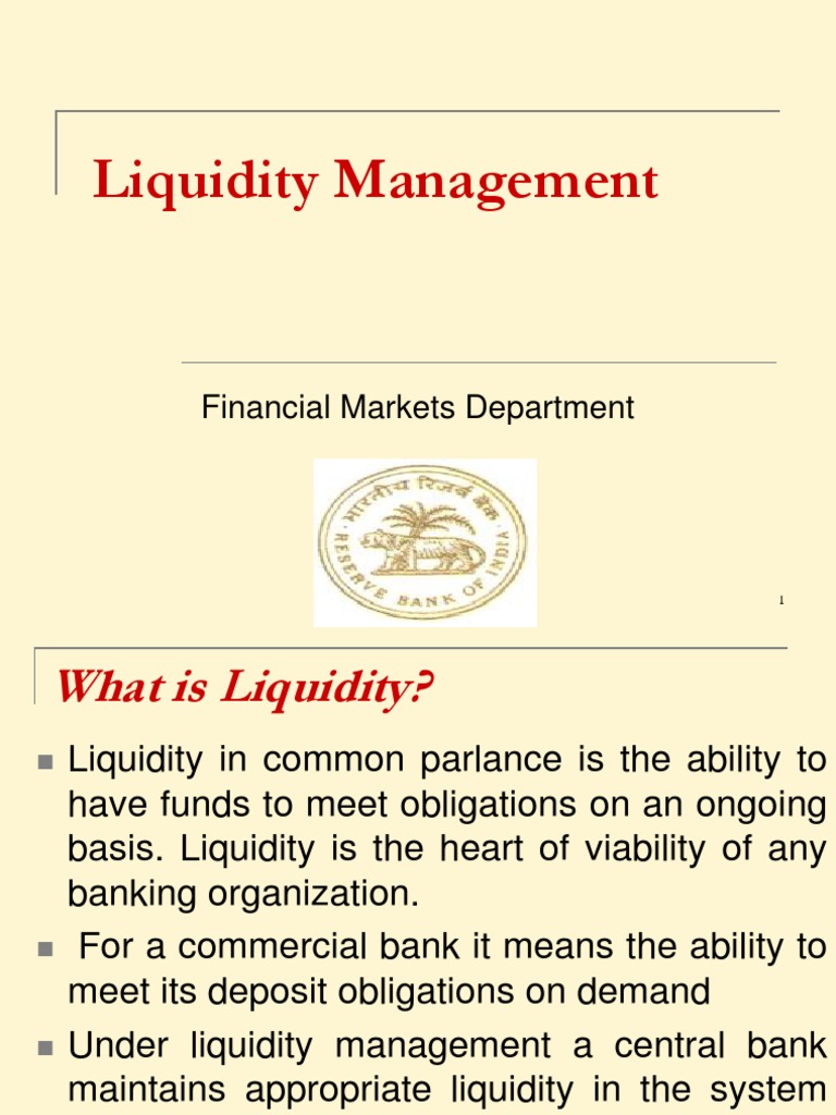 Liquidity Management | PDF | Finance & Money Management