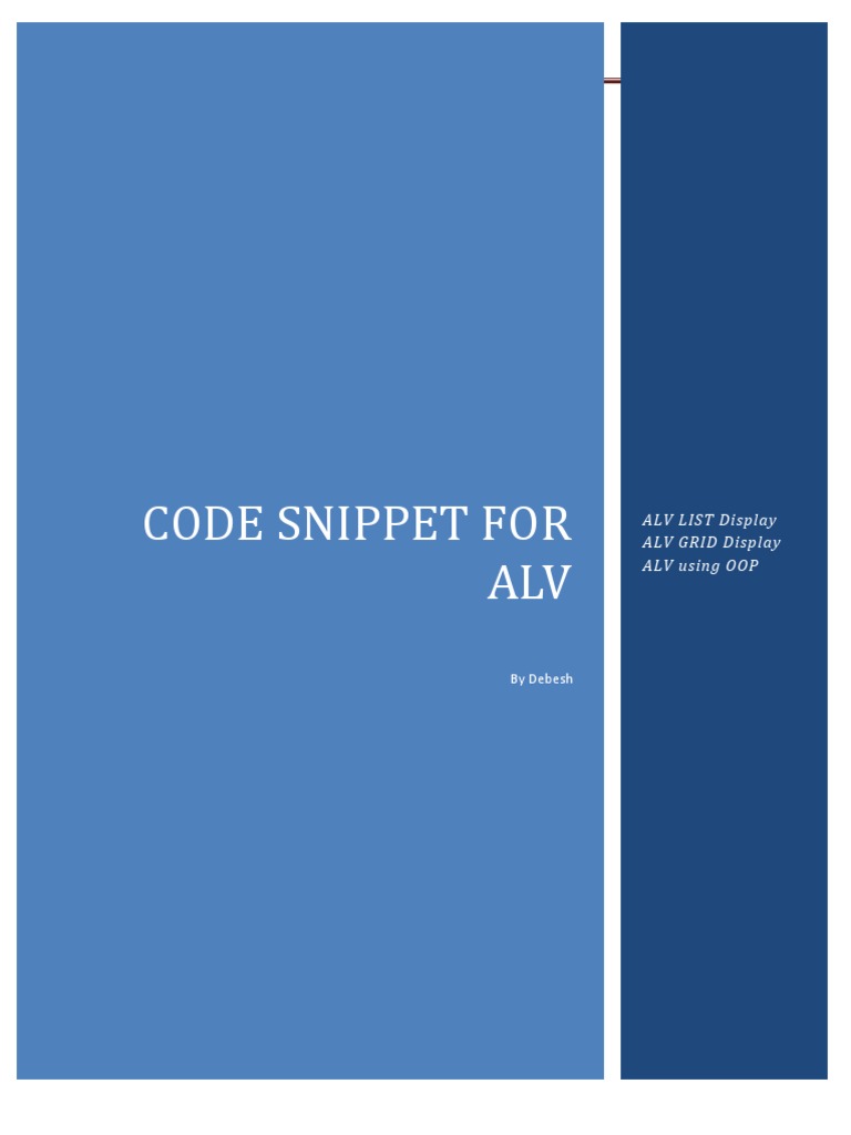 ABAP ALV Programming | PDF