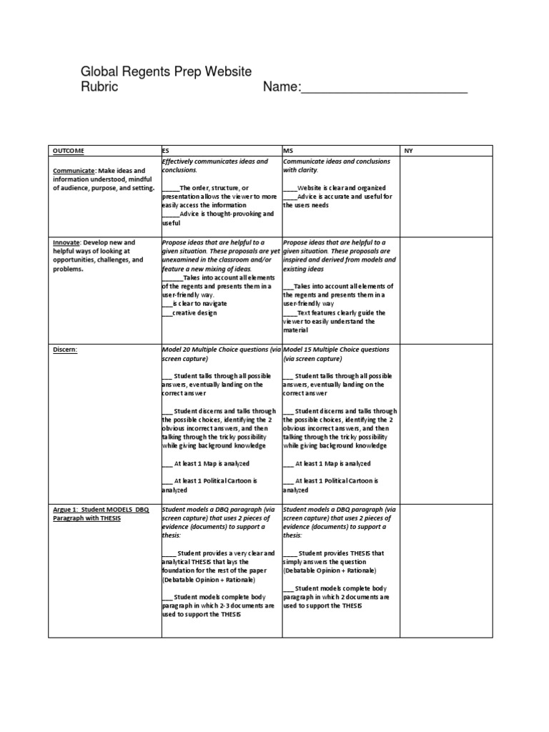 Global Regents Prep Guide | PDF | Thesis | Multiple Choice