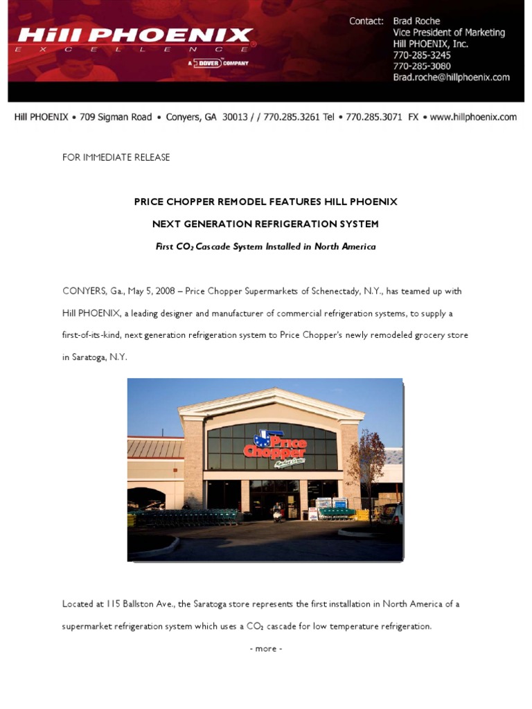PriceChopper - Hill Phoenix Rack Saratoga - SNLTX2-Release | PDF ...