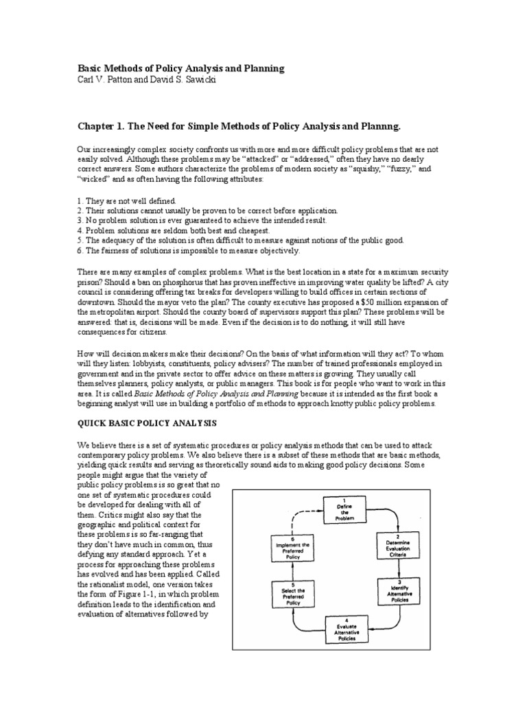 Basic Methods of Policy Analysis and Planning | Intelligence Analysis ...