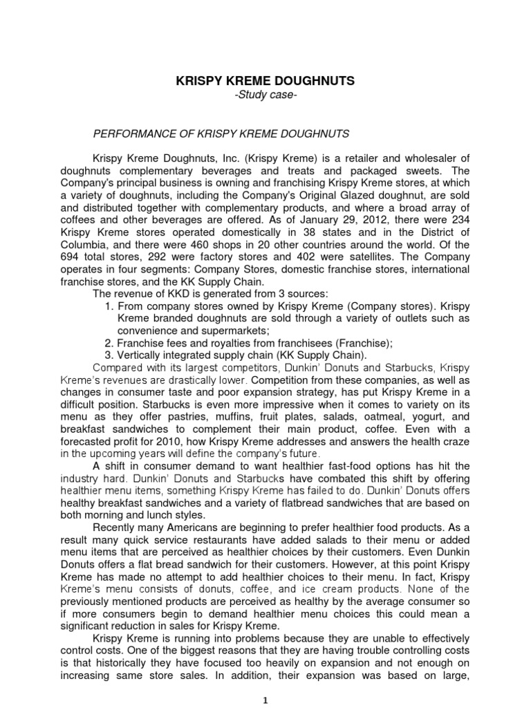 Krispy Kreme Doughnuts | PDF | Franchising | Fast Food Restaurants