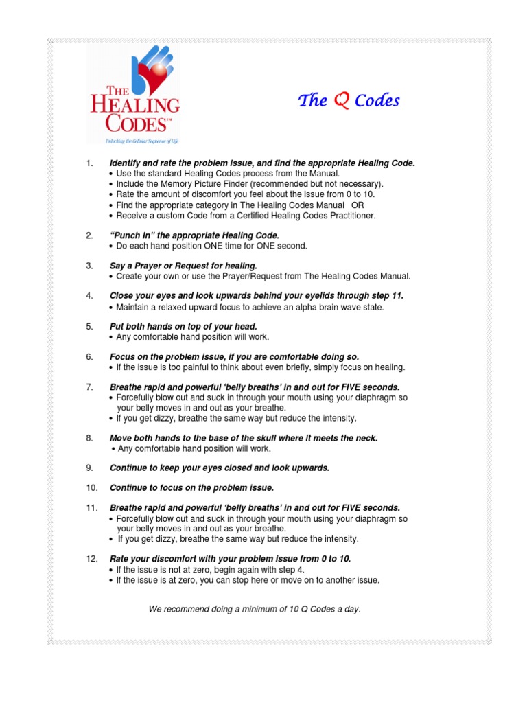 Q Codes Technique | PDF | Breathing | Psychological Concepts