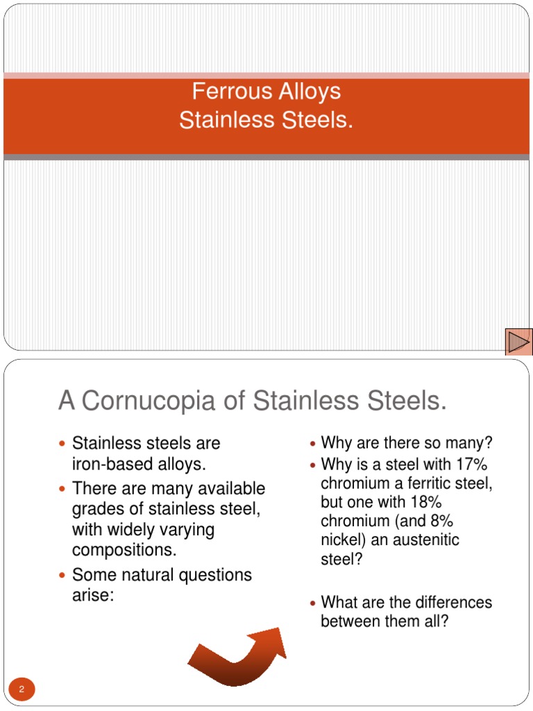 Ferrous Alloys Stainless Steels | PDF | Stainless Steel | Steel