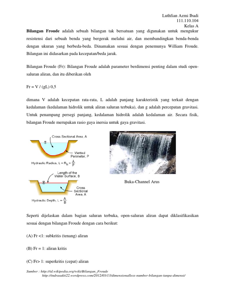 Definisi dan Rumus Bilangan Froude | PDF | Sains & Matematika