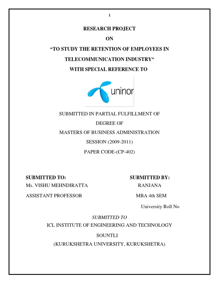 HR 4th Sem Research - Project | PDF | Employment | Survey Methodology