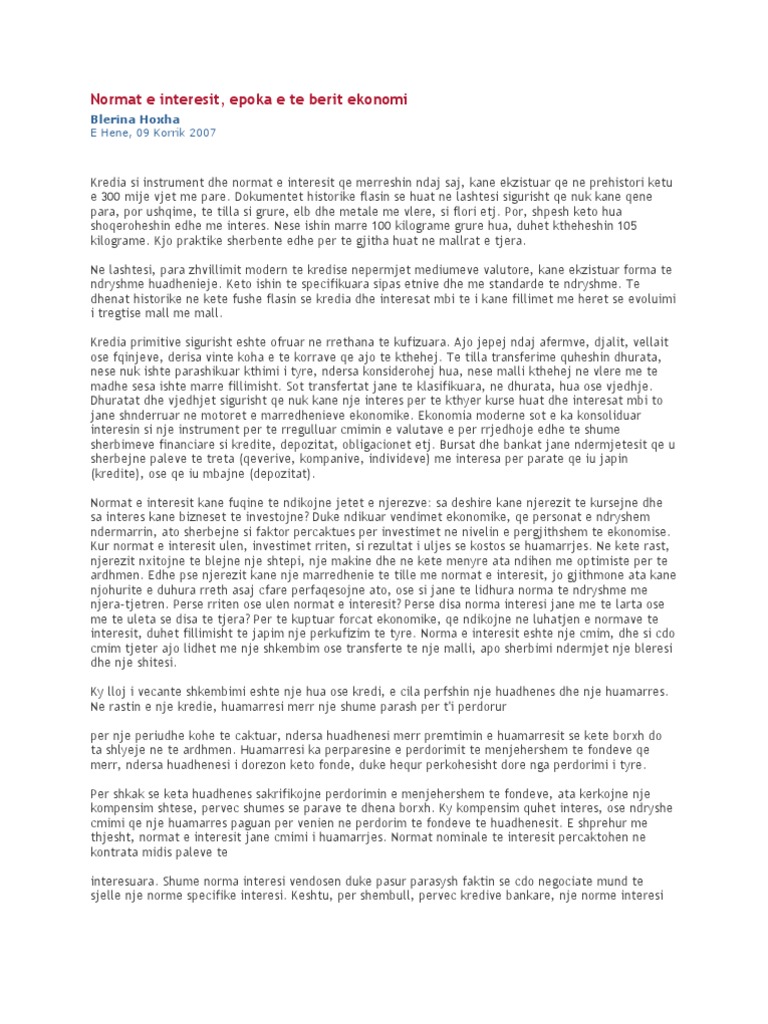 Normat e Interesit | PDF