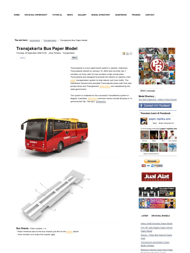 Transjakarta Bus Paper Model INSTRUKSI | PDF | Bus | Portable Document ...