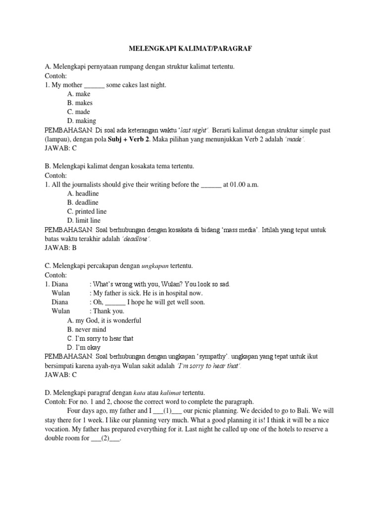 Kalimat Rumpang | PDF