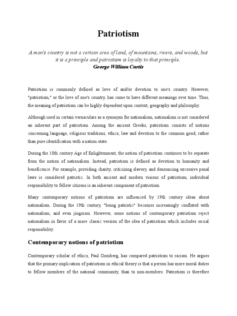 Patriotism | Patriotism | Nationalism