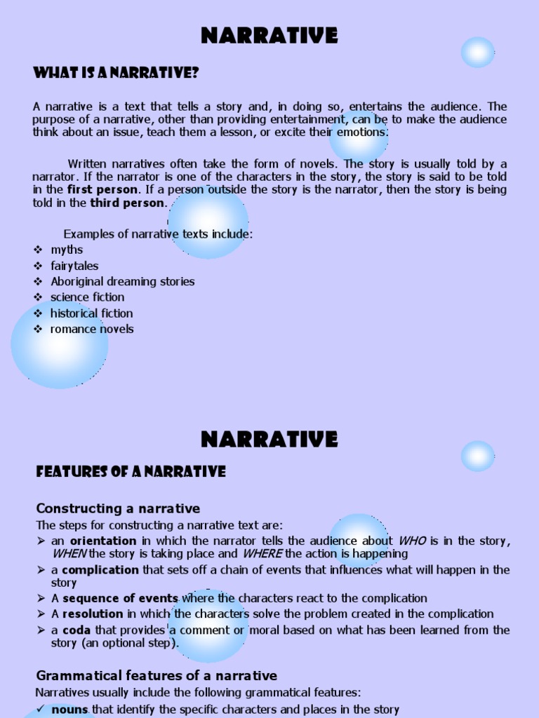 Presenting NARRATIVE | PDF | Narrative | Narration