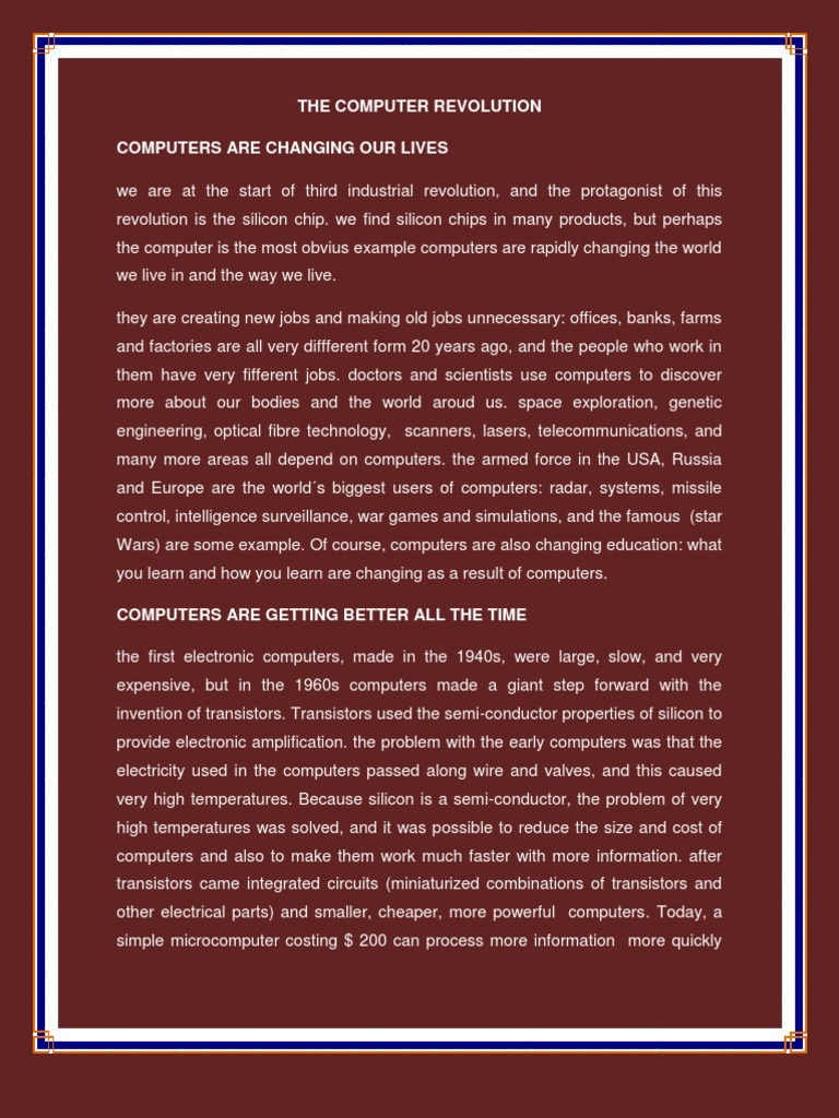 The Computer Revolution | PDF | Transistor | Integrated Circuit