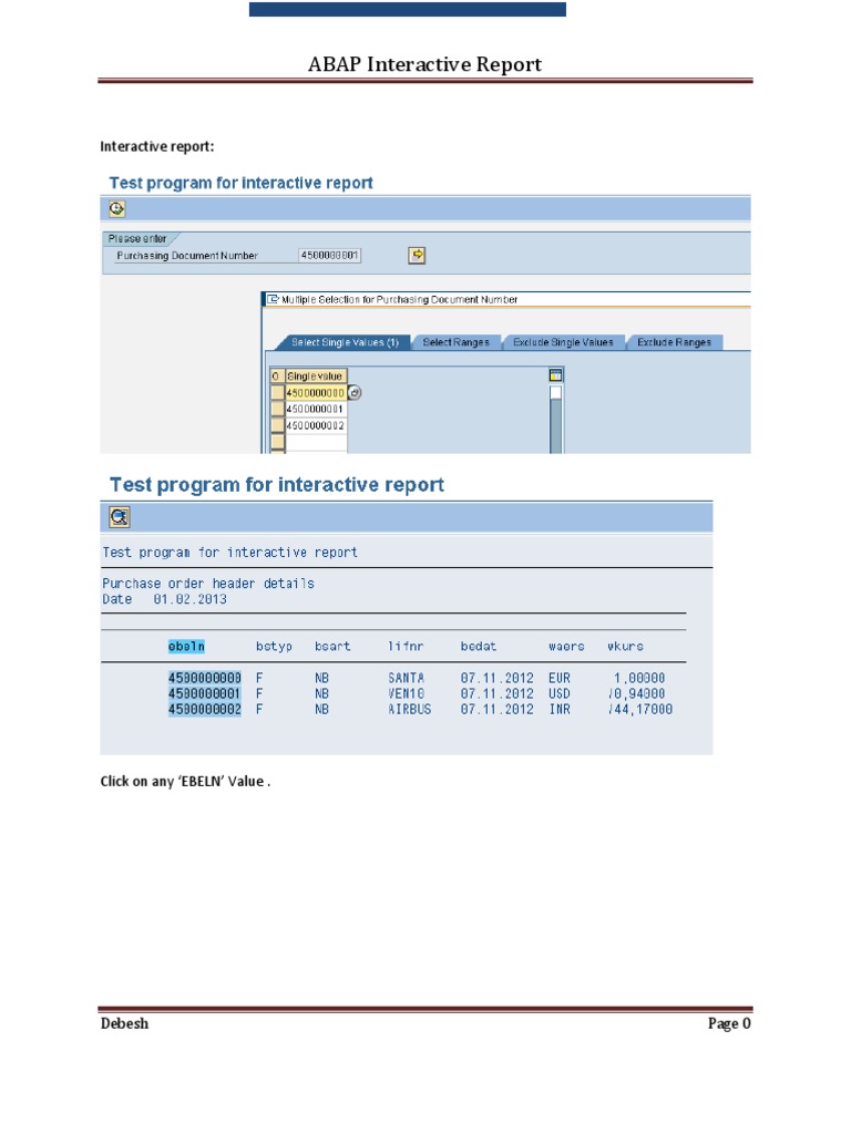 ABAP Interactive Report