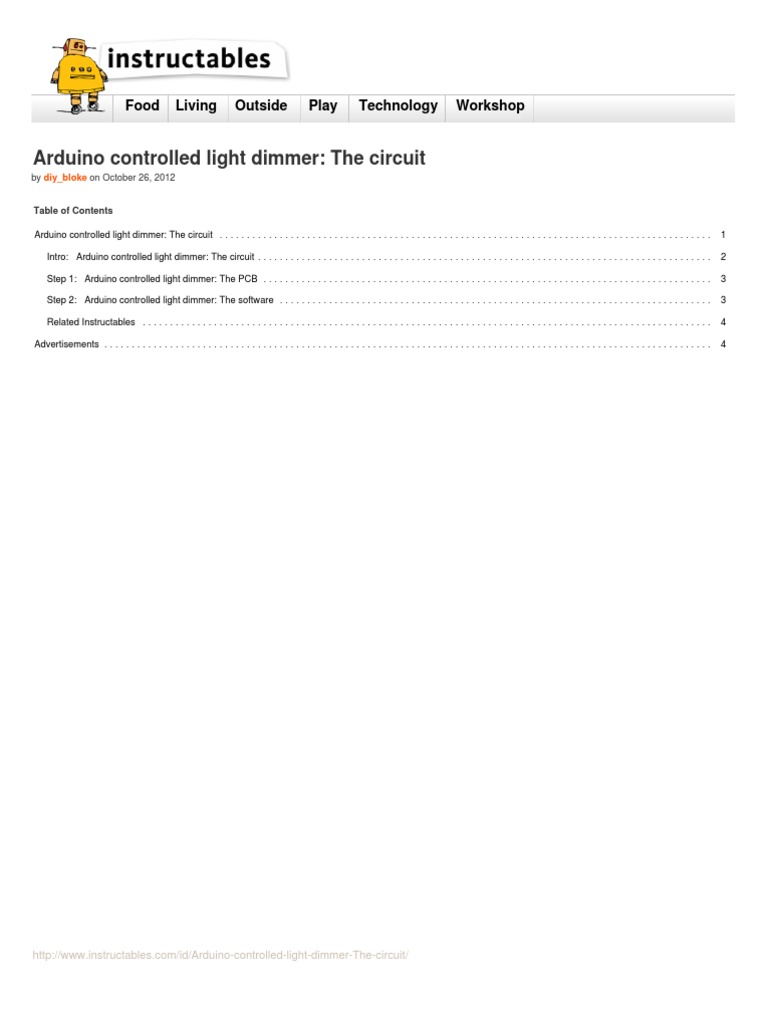 Arduino Controlled Light Dimmer The Circuit | PDF | Rectifier | Resistor