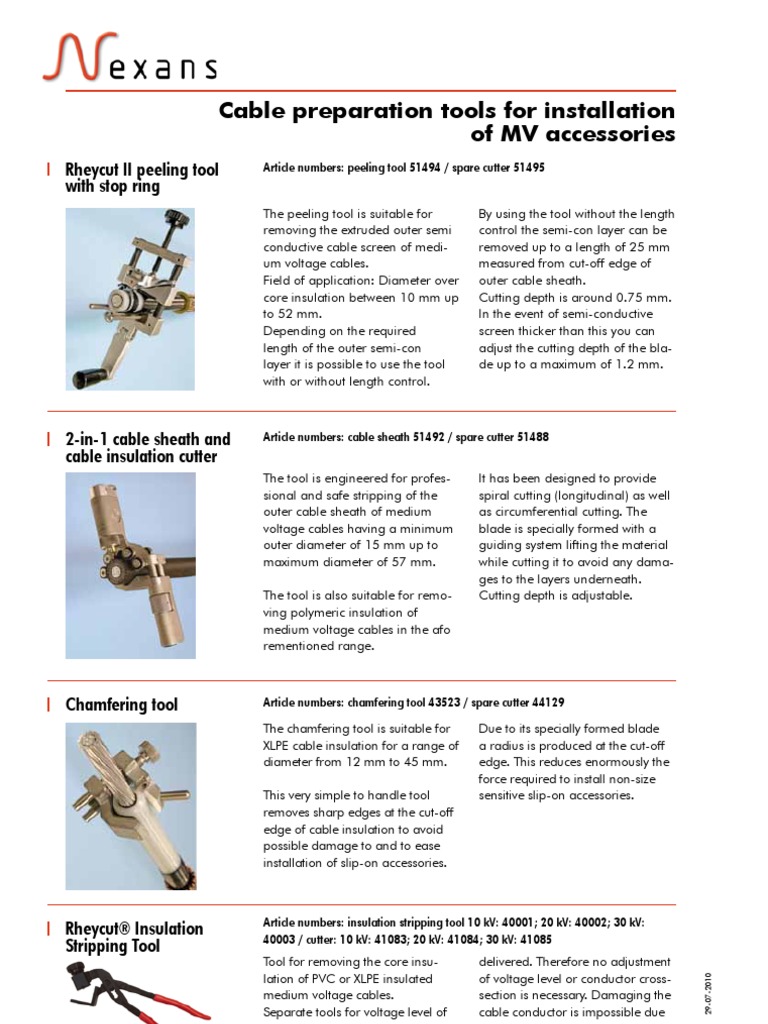 Cable Preparation Tools Low Res | PDF | Cable | Insulator (Electricity)