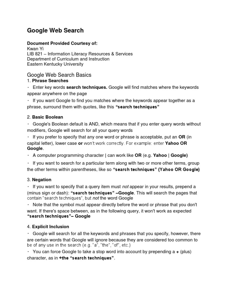 Google Web Search | Download Free PDF | Web Search Engine | Google