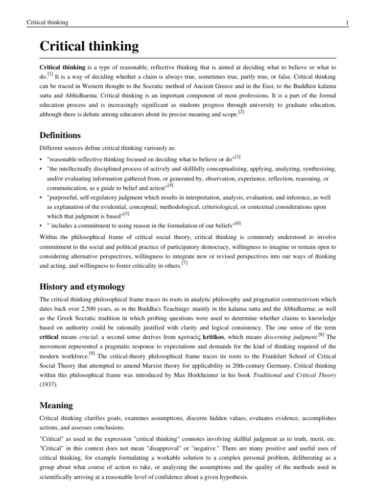 Critical Thinking | PDF | Critical Thinking | Epistemology