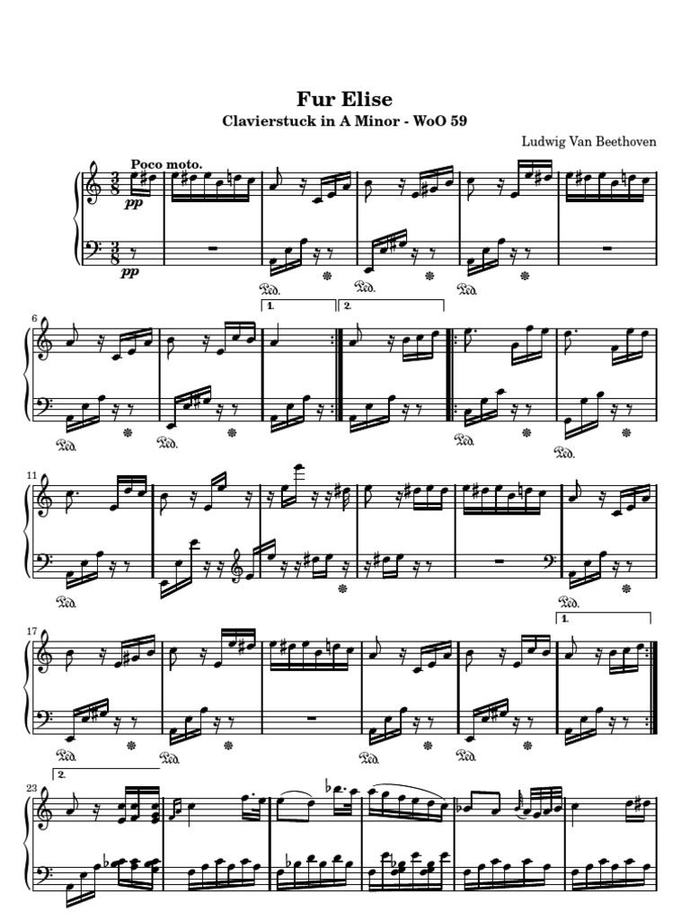 Para Elisa Piano | Für Elise | Ludwig Van Beethoven