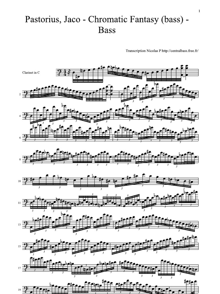 Pastorius, Jaco - Chromatic Fantasy (Bass) - Bass | PDF