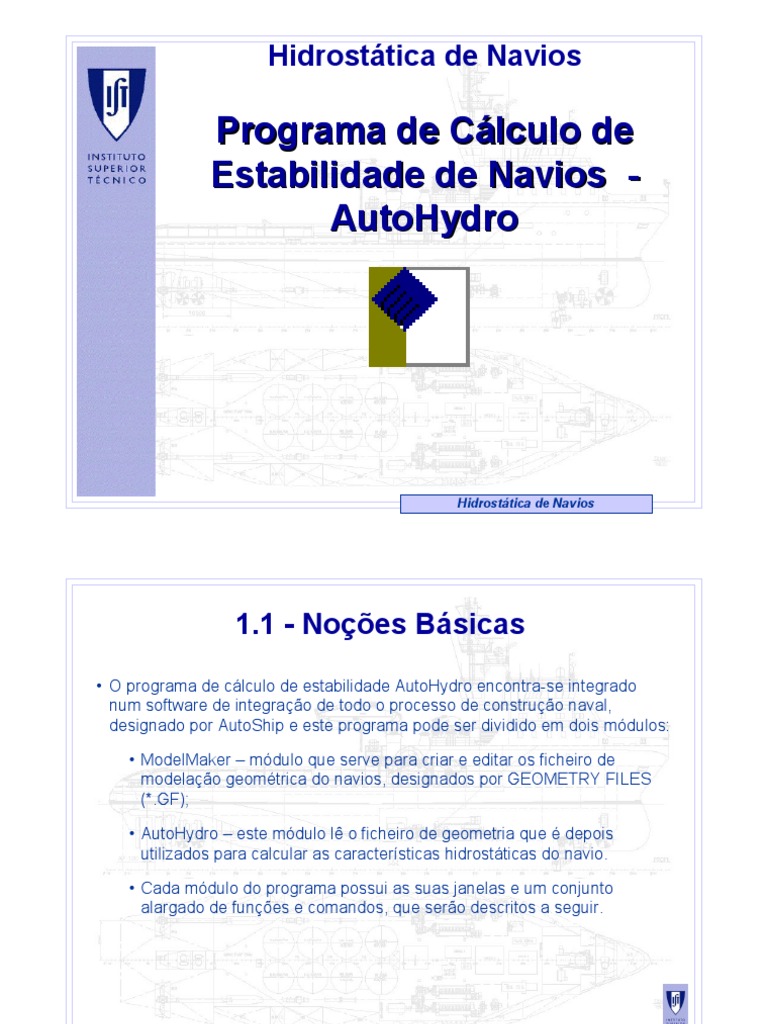 HidrNav AutoHydro | PDF | Geometria | Cálculo